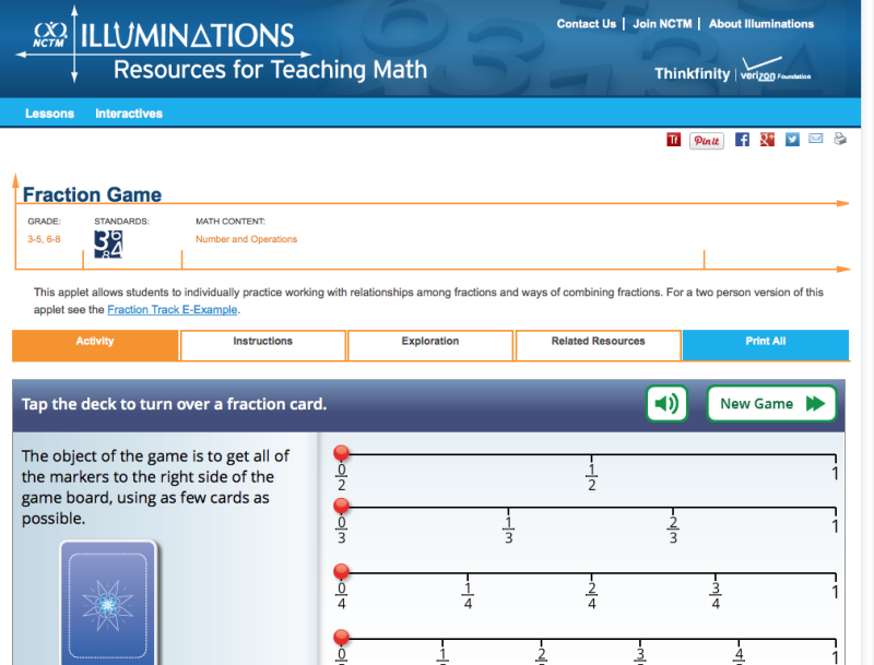 Fraction Game - MathsLinks