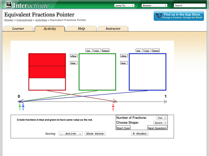 Equivalent Fractions Pointer - MathsLinks