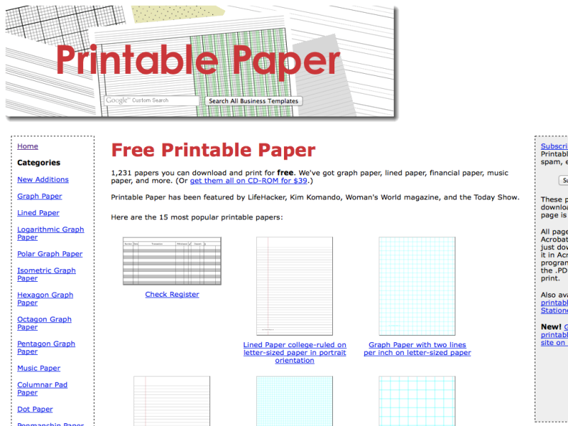 Printable Paper - MathsLinks