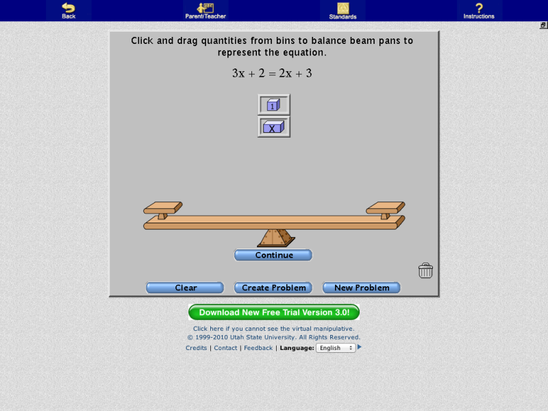 Algebra Balance Scales - MathsLinks