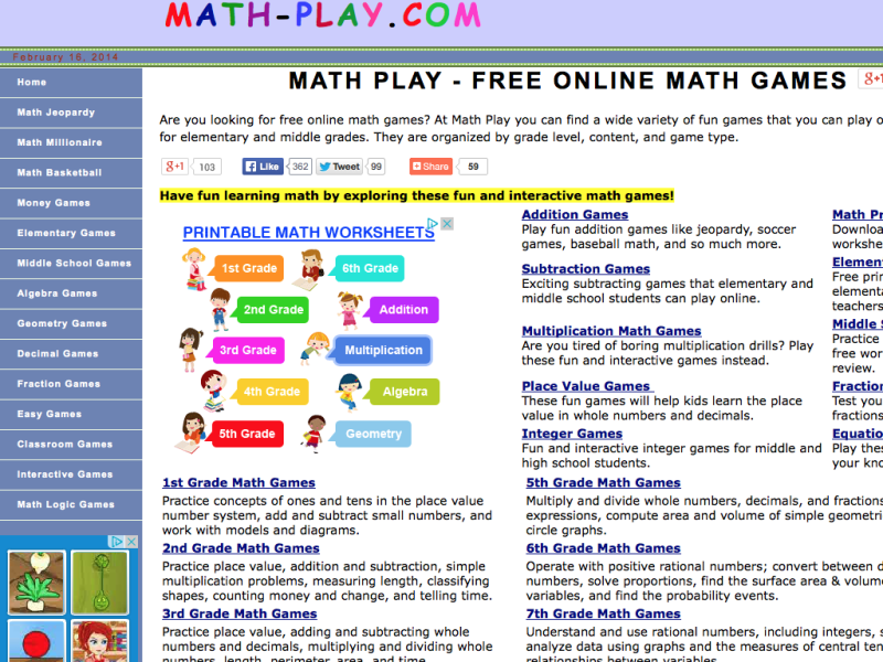 Math Play - MathsLinks