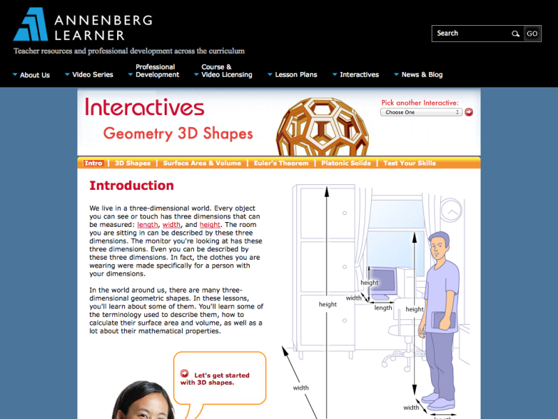 Interactives Geometry 3D Shapes - MathsLinks