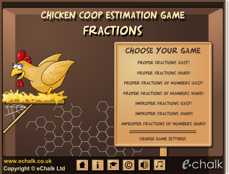 Chicken Coop Estimation Game - Fractions - MathsLinks