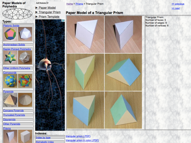 Paper Model of a Triangular Prism - MathsLinks