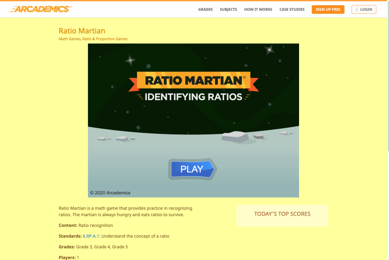 Ratio Martian - MathsLinks