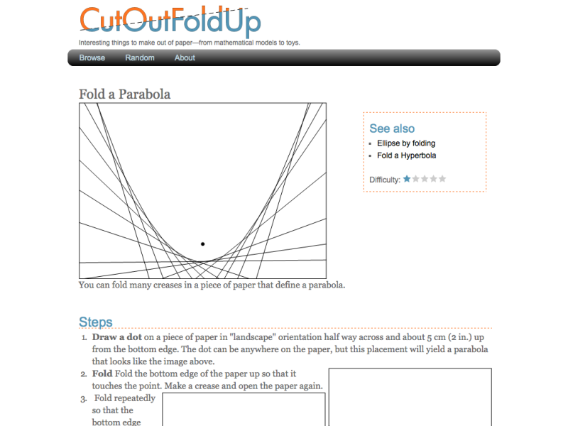 Fold a Parabola - MathsLinks