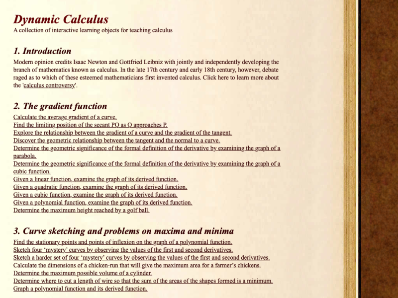 Dynamic Calculus - MathsLinks