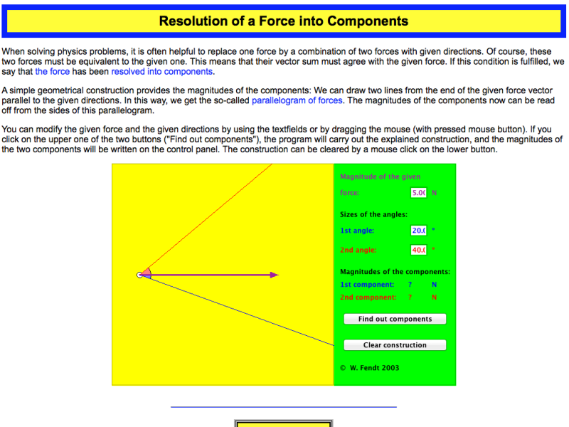 Resolution of a Force into Components - MathsLinks