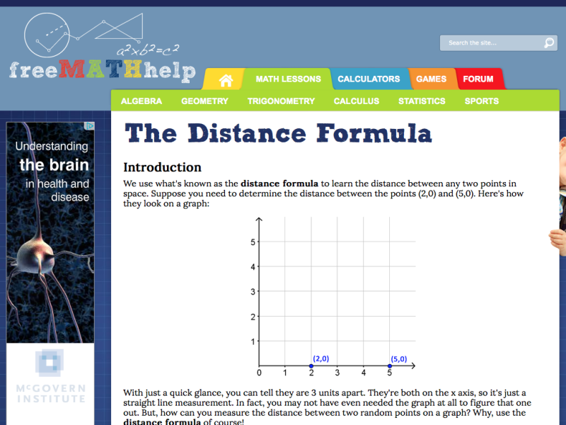 Distance Formula Lesson - MathsLinks