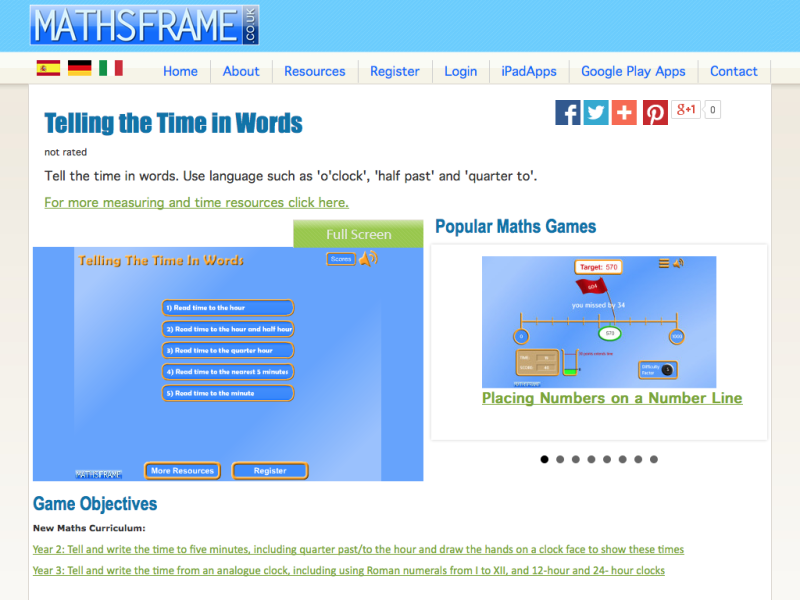 Telling the Time in Words - MathsLinks