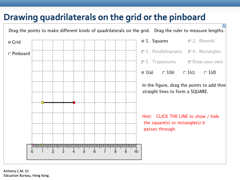 Drawing quadrilaterals on the grid or the pinboard - MathsLinks