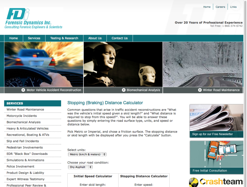 Stopping (Braking) Distance Calculator - MathsLinks