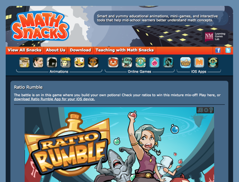 Ratio Rumble - Math Snacks - MathsLinks