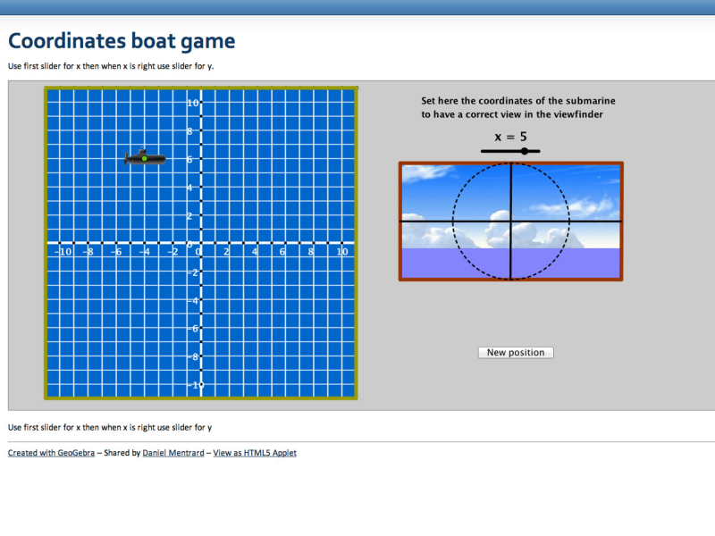 Coordinates boat game - MathsLinks