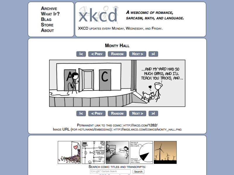 xkcd: Monty Hall - MathsLinks
