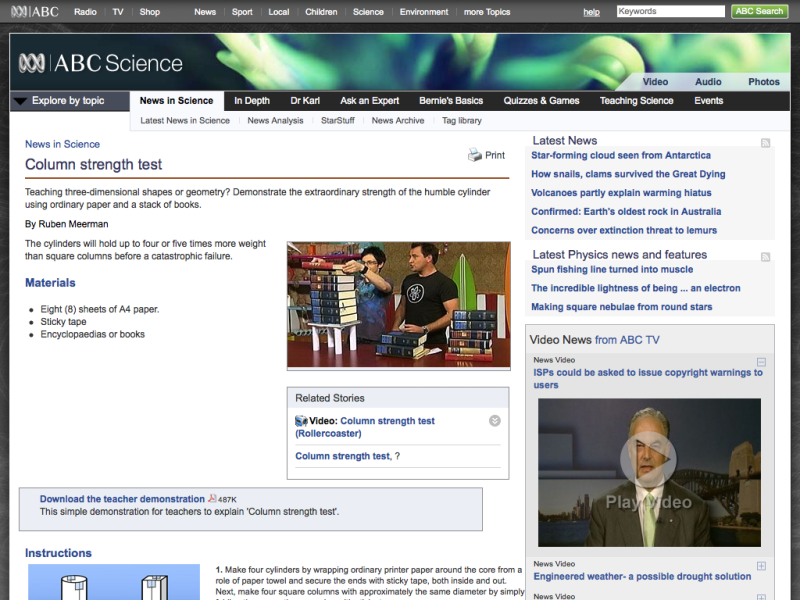 Column strength test - MathsLinks