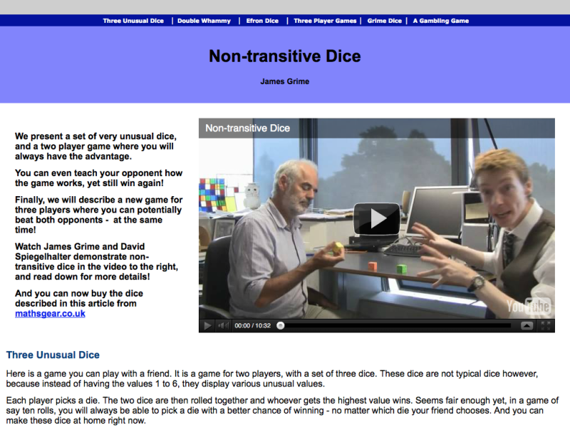 Non-transitive Dice - MathsLinks