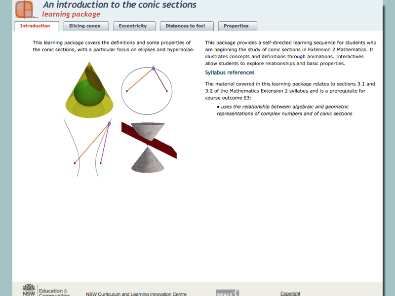 An introduction to the conic sections - MathsLinks