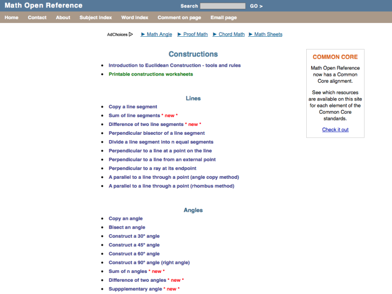 Constructions - MathsLinks