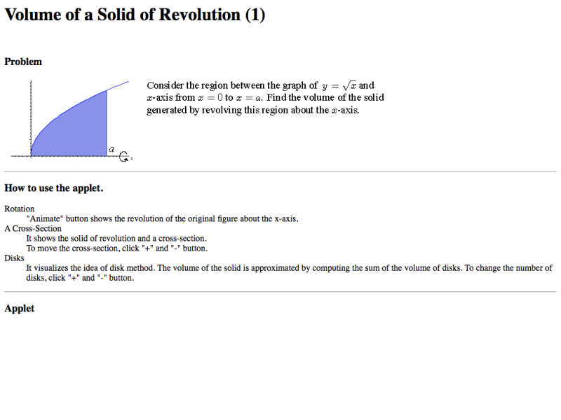 Volume of a Solid of Revolution - MathsLinks