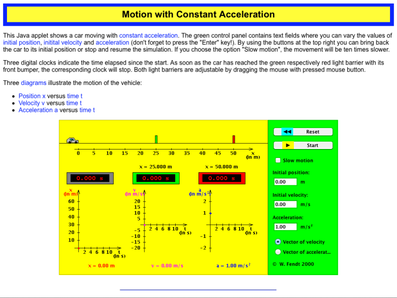 Motion with Constant Acceleration - MathsLinks