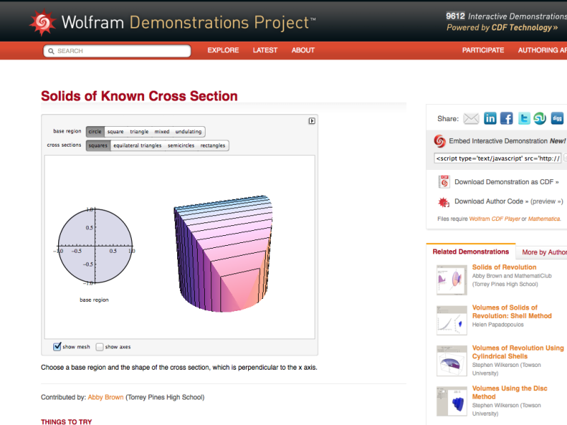 Solids of Known Cross Section - MathsLinks