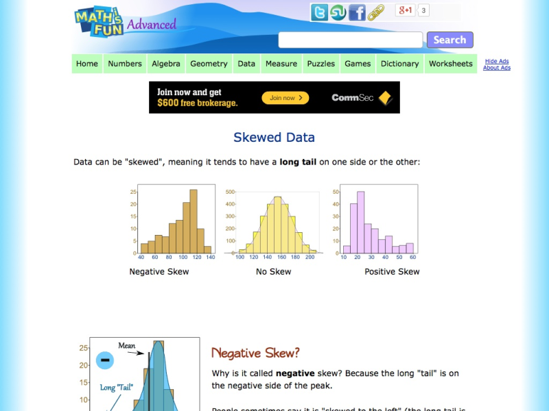 Skewed Data - MathsLinks