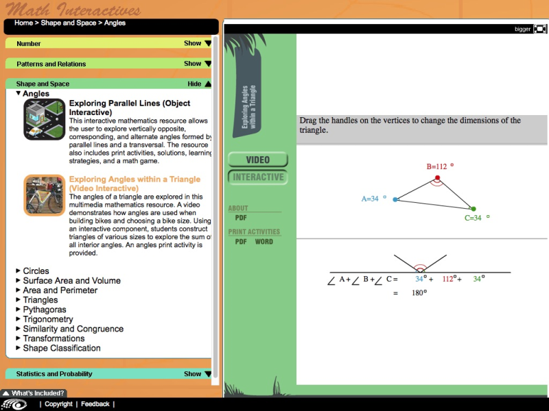 Exploring Angles within a Triangle - Maths Interactives - MathsLinks