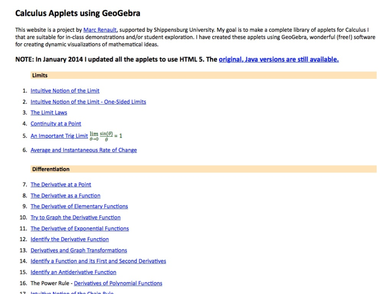 Calculus Applets using GeoGebra - MathsLinks