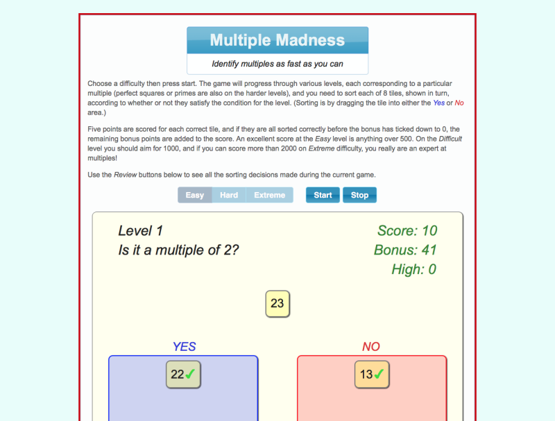 Multiple Madness - MathsLinks