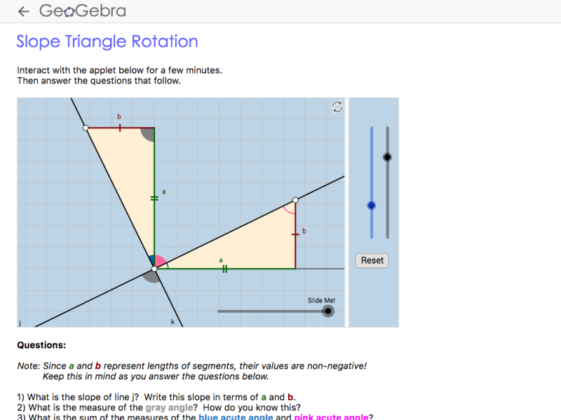 Slope Triangle Rotation - MathsLinks