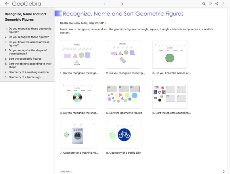 Recognize, Name and Sort Geometric Figures - MathsLinks