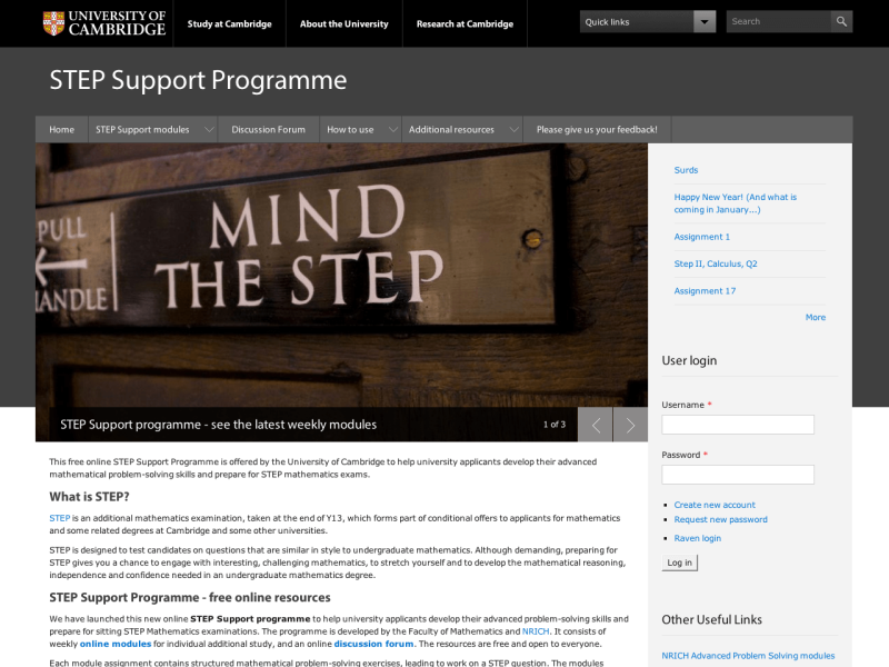STEP support programme - MathsLinks