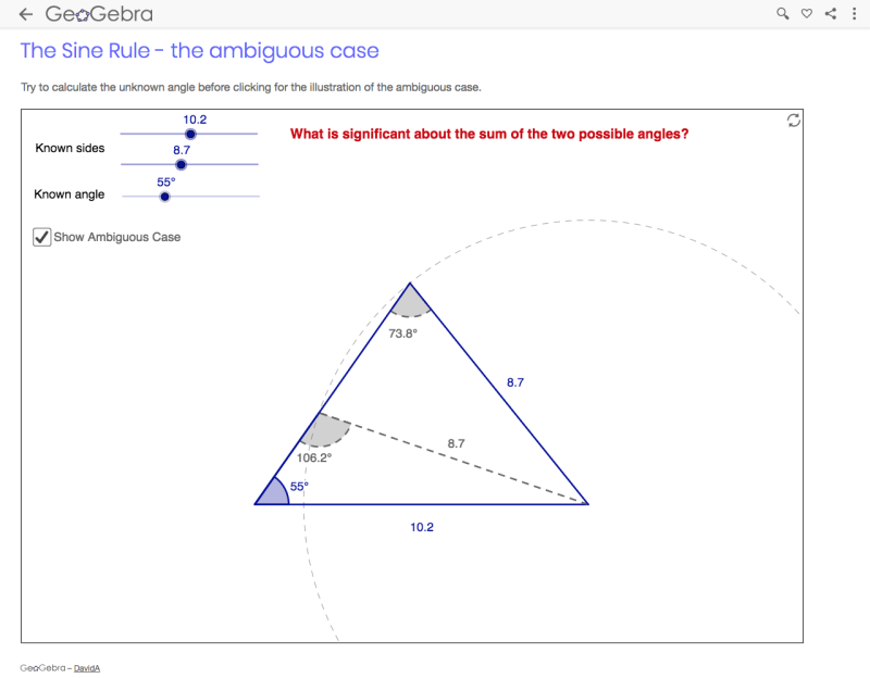 The Sine Rule - the ambiguous case - MathsLinks