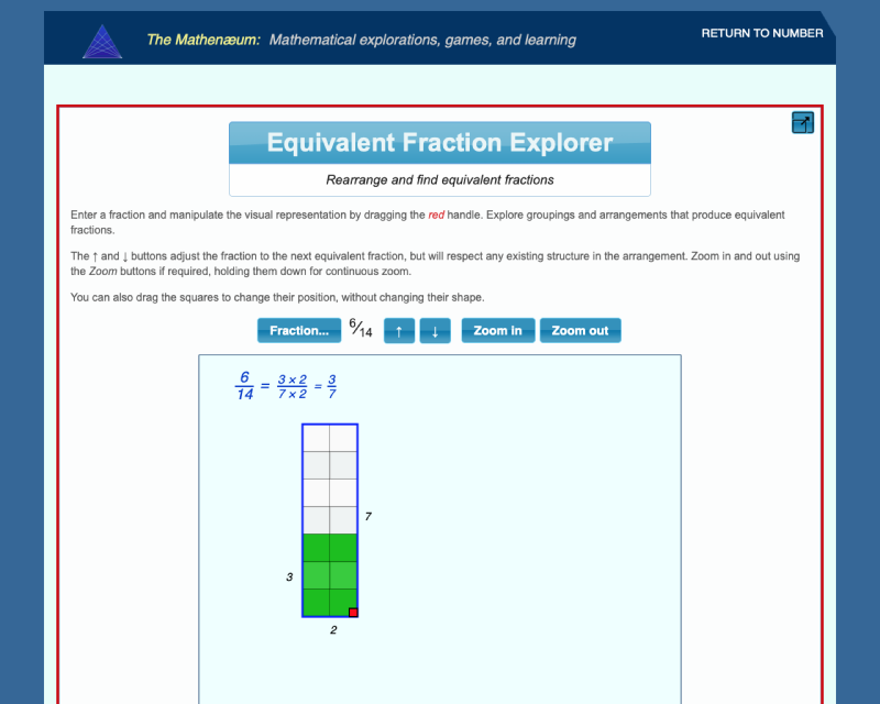 Equivalent Fraction Explorer - MathsLinks