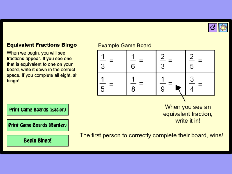 Equivalent Fractions Bingo - MathsLinks