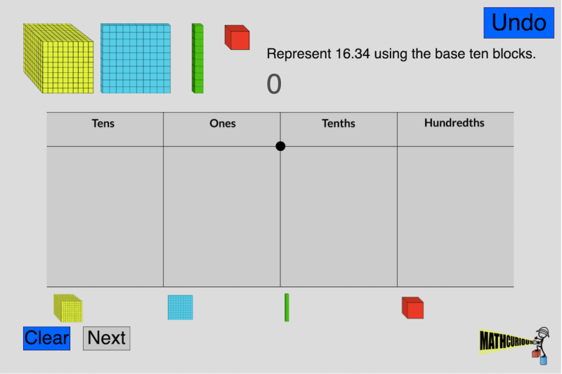 Decimal Number Builder - MathsLinks