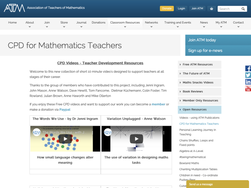 CPD for Mathematics Teachers - MathsLinks