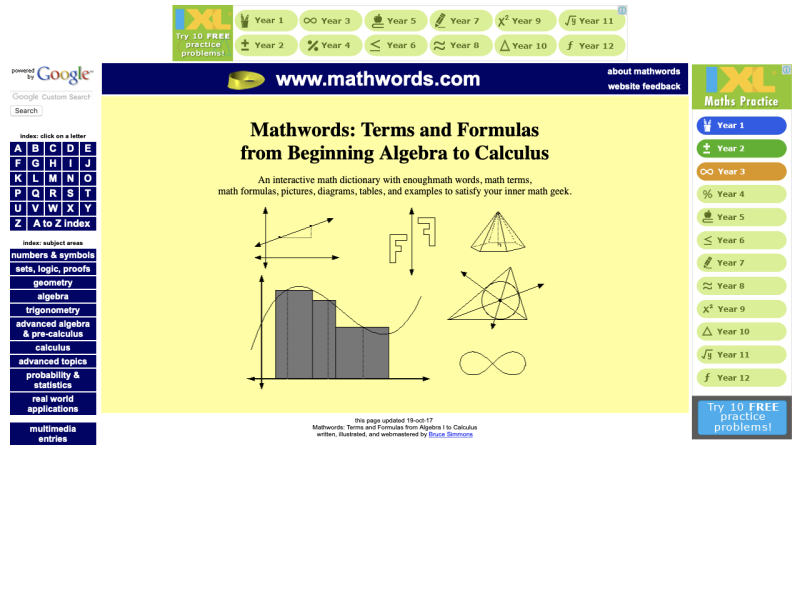 Mathwords - MathsLinks
