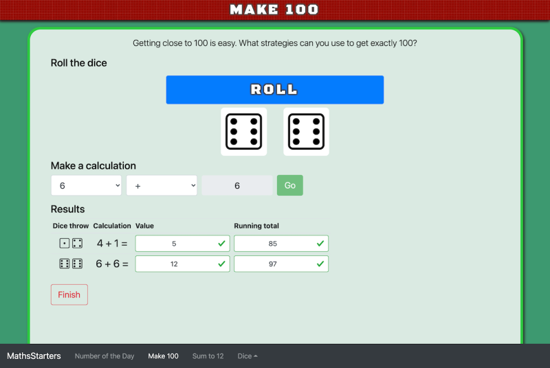Make 100 - MathsLinks