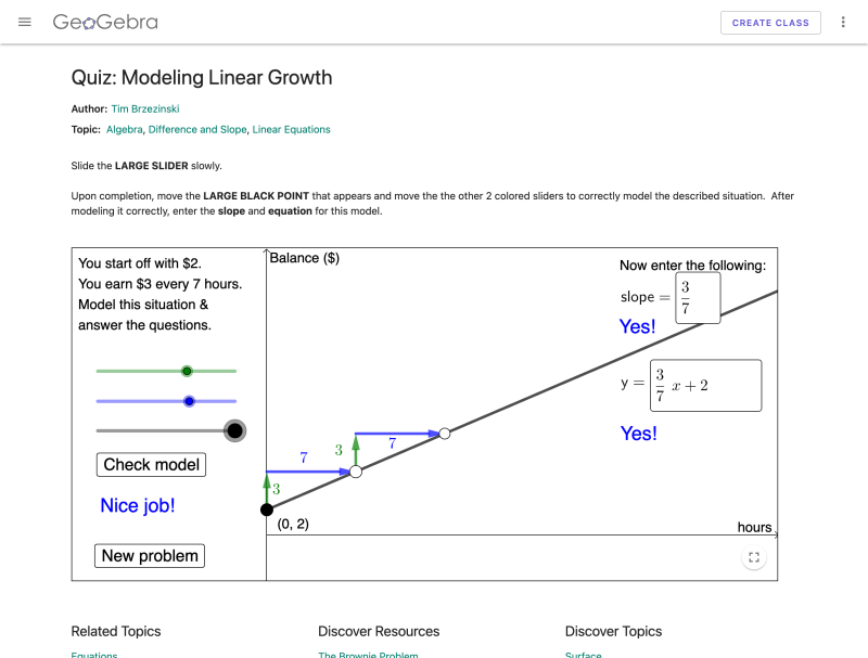 Quiz: Modeling Linear Growth - MathsLinks