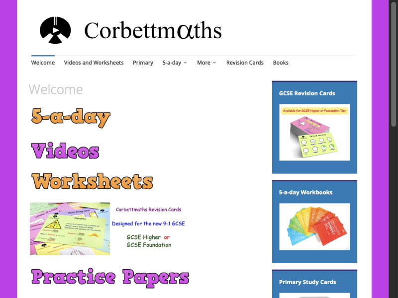 Corbettmaths - MathsLinks