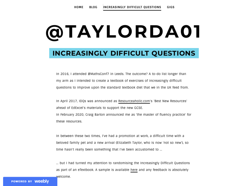 Increasingly Difficult Questions - MathsLinks