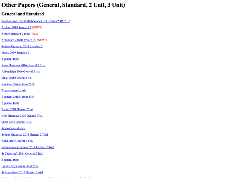 Paper Papers: Standard, Advanced, Extension 1 - MathsLinks