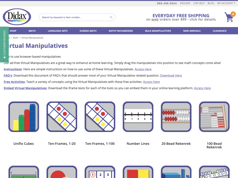 Virtual manipulatives - Didax - MathsLinks