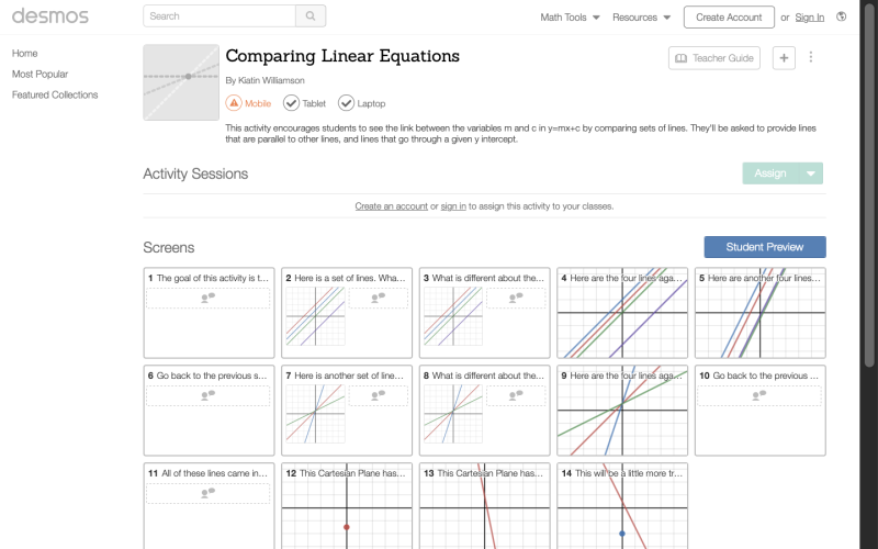 Comparing Linear Equations - MathsLinks