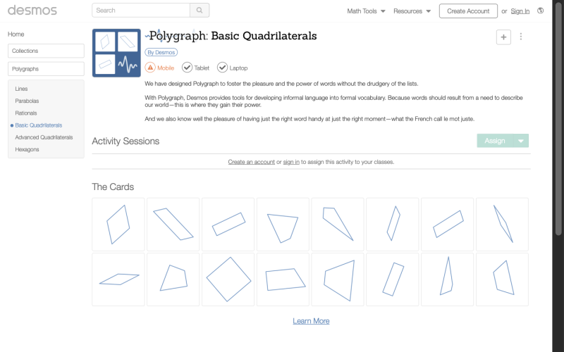 Polygraph: Basic Quadrilaterals - MathsLinks
