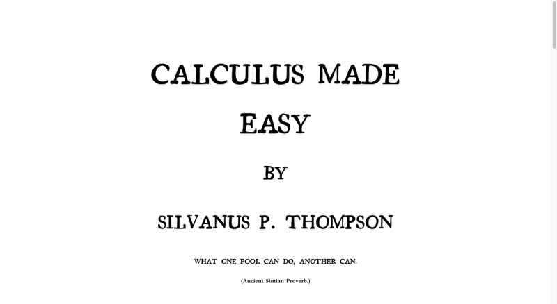 Calculus Made Easy - MathsLinks