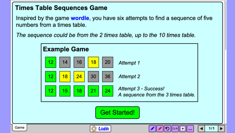 Times Table Sequences game - MathsLinks