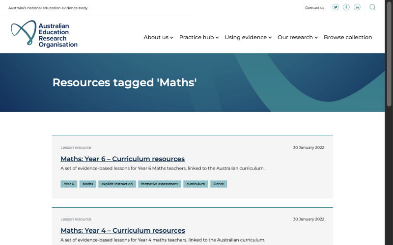 AERO Maths Curriculum resources - MathsLinks